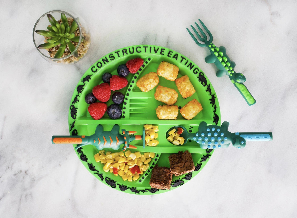 Constructive Eating Kids Plates - Dinosaur Toddler Plates for Kids ...