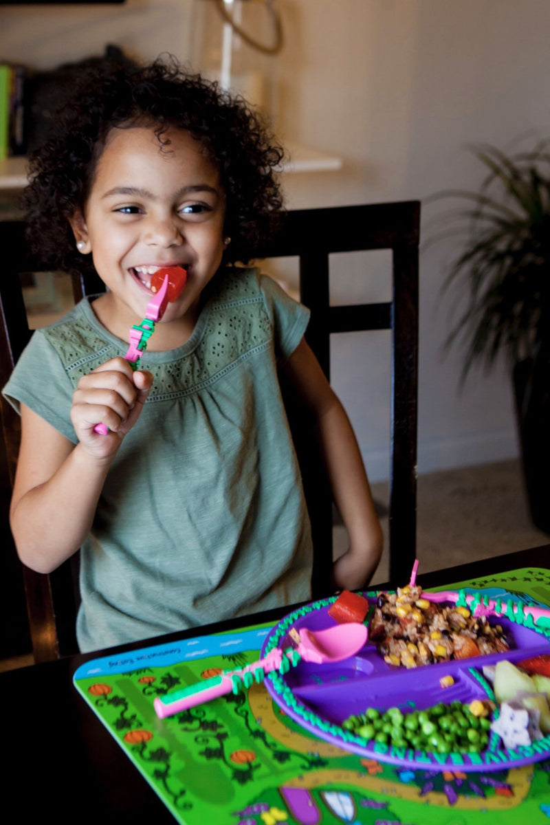 Constructive Eating Kids Cutlery Set - Garden Fairy Kids Utensils Set ...