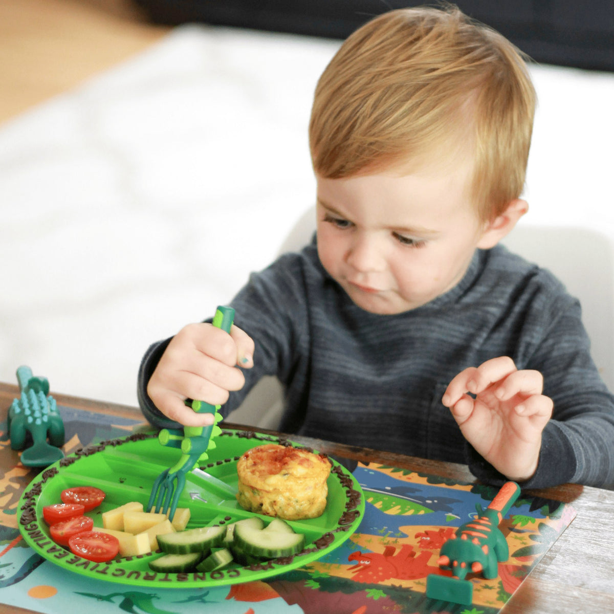 Constructive Eating Kids Plates - Dinosaur Toddler Plates for Kids ...